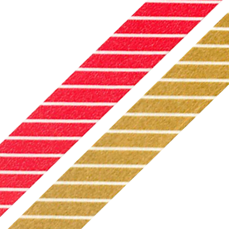 mt masking tape 2P DECO - stripe red × gold- Masking Tape | Washitape